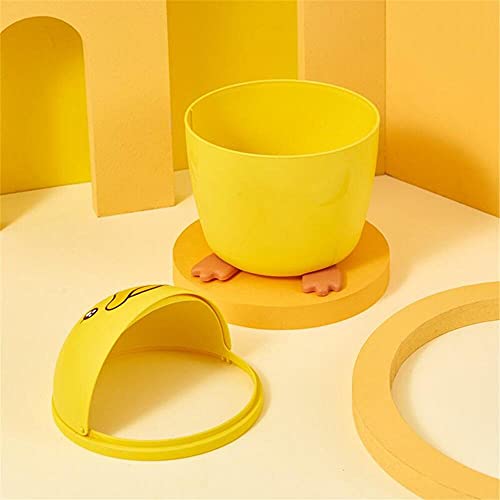 ESD HSDMYSH Countertop Trash Can Cute Yellow Duck Desktop Trash Can TabletopTrash Can Mini Garbage cans for Bedroom Living Room Bathroom Small Wastebasket with Lid