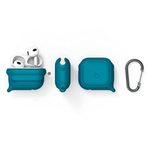 Catalyst Influence Series Waterproof and Drop Proof Case for AirPods 3, with Premium Carabiner, Compatible Wireless Charging, One-Piece Design, Soft-Touch, High Drop Protection - Marine Blue