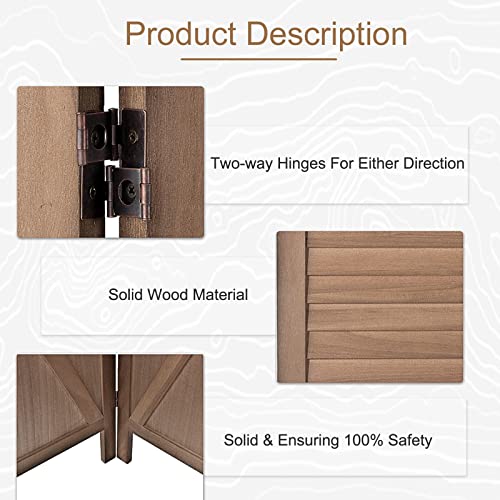 Room Dividers and Folding Privacy Screens Room Divider 5.6 FT Tall, Wood Room Divider Wall Folding Screen,4 Panel Room Divider Wall 16" Wide Panel,Brown