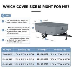 VINPATIO 7 Layers Pop Up Camper Cover, Folding Camper Trailer Cover Fits 12'-14' Trailers, Grey