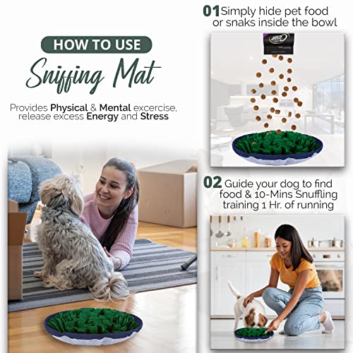 PET ARENA Adjustable Snuffle mat for Dogs, Cats - Dog Puzzle Toys, Enrichment Pet Foraging mat for Smell Training and Slow Eating, Stress Relief Dog Toy for Feeding, Dog Mental Stimulation Toys