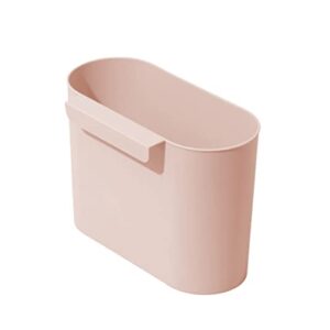 angoily hanging trash can garbage basket: kitchen hanging waste bin deskside rubbish can under sink cabinet trash bucket for kitchen bathroom pink