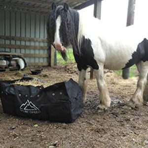 MOUNT GIHULO Hay Bag for Horses - 600D Polyester Horse Hay Bag, Hay Storage Bag - Carry Handles, PVC Waterproofing, 2-String Bale + Horse Charm