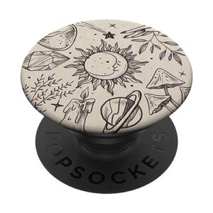 sun & moon astrology cottagecore celestial aesthetic popsockets standard popgrip