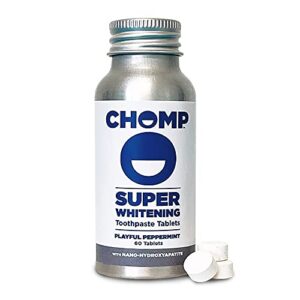 chomp super whitening toothpaste tablets with nano hydroxyapatite