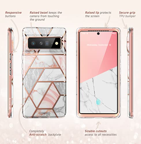 i-Blason Cosmo Protective Case for 6.7-Inch Google Pixel 6 Pro (2021), Marble Pink