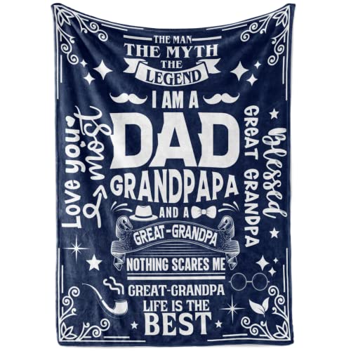 InnoBeta Great Grandpa Gifts, Unique Flannel Throw Blankets Gifts for Great Grandpa, Super Soft & Skin-Friendly, Perfect Opa Presents for Birthday, Father's Day, Christmas, 50” x 65”