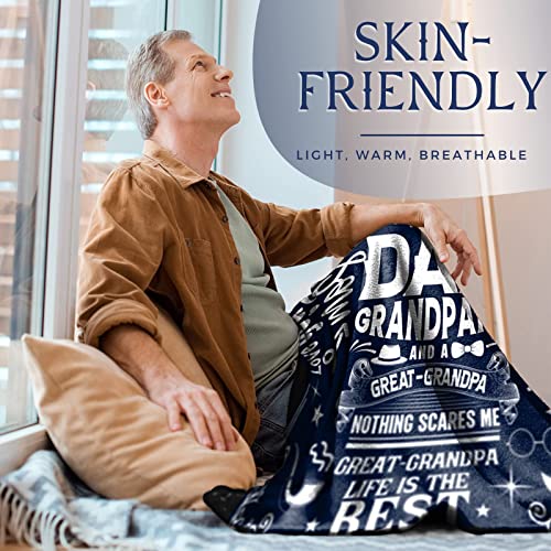 InnoBeta Great Grandpa Gifts, Unique Flannel Throw Blankets Gifts for Great Grandpa, Super Soft & Skin-Friendly, Perfect Opa Presents for Birthday, Father's Day, Christmas, 50” x 65”