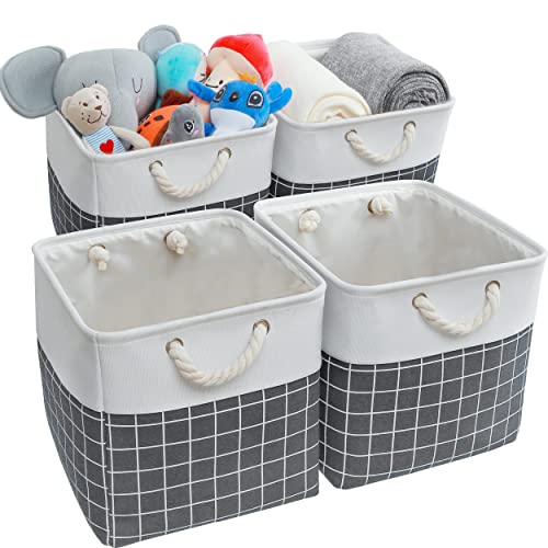 Kerhouze Cube Storage Organizer Bins 13 Inch Cube Storage Bins Collapsible Storage Baskets for Shelves Cabinet Laundry Room Bathroom