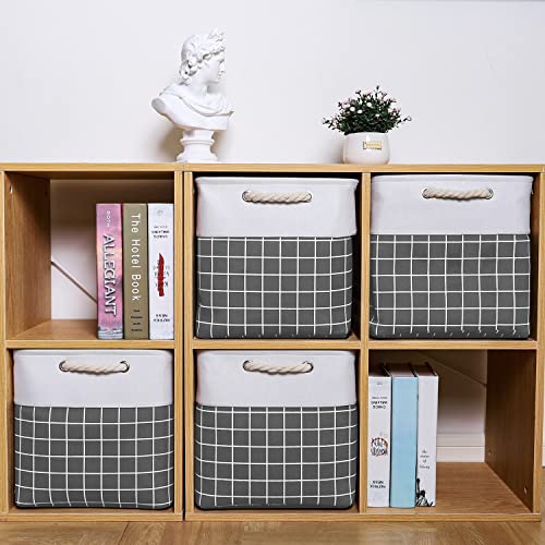 Kerhouze Cube Storage Organizer Bins 13 Inch Cube Storage Bins Collapsible Storage Baskets for Shelves Cabinet Laundry Room Bathroom