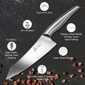 DDF iohEF Knife Set with Knife Strip, 8 Piece Professional Kitchen Knife Set, German High Carbon Stainless Steel Chef Knives Set with Magnetic Knife Holder for Wall