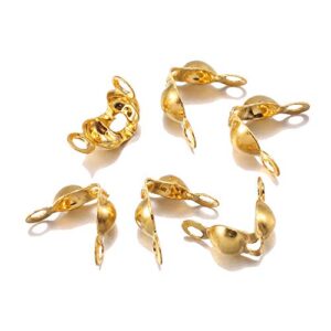 450pcs Jewelry Making Accessories Set Includes 200pcs Open Jump Ring Connectors 200pcs Bead Tips Knot Covers and 50pcs Lobster Claw Clasps for Bracelet Necklace DIY Jewelry Making Supplies (Gold)