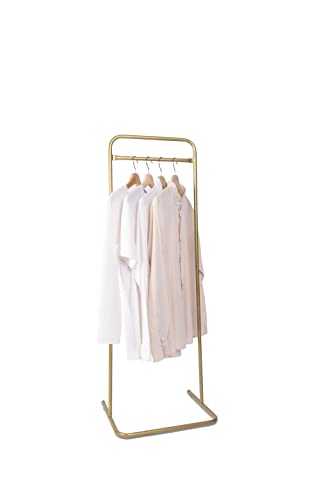 Lofty Garment Rack,Clothing Racks For Hanging Clothes,Metal Strong Heavy Duty Hanging Clothes Rack for Small Spaces and Rooms,Metal Garment racks ,Pipe Clothing Rack,Portable Clothes Rail,Gold