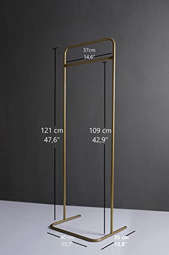 Lofty Garment Rack,Clothing Racks For Hanging Clothes,Metal Strong Heavy Duty Hanging Clothes Rack for Small Spaces and Rooms,Metal Garment racks ,Pipe Clothing Rack,Portable Clothes Rail,Gold