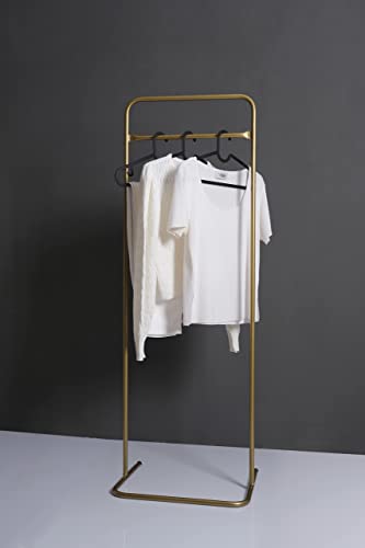 Lofty Garment Rack,Clothing Racks For Hanging Clothes,Metal Strong Heavy Duty Hanging Clothes Rack for Small Spaces and Rooms,Metal Garment racks ,Pipe Clothing Rack,Portable Clothes Rail,Gold