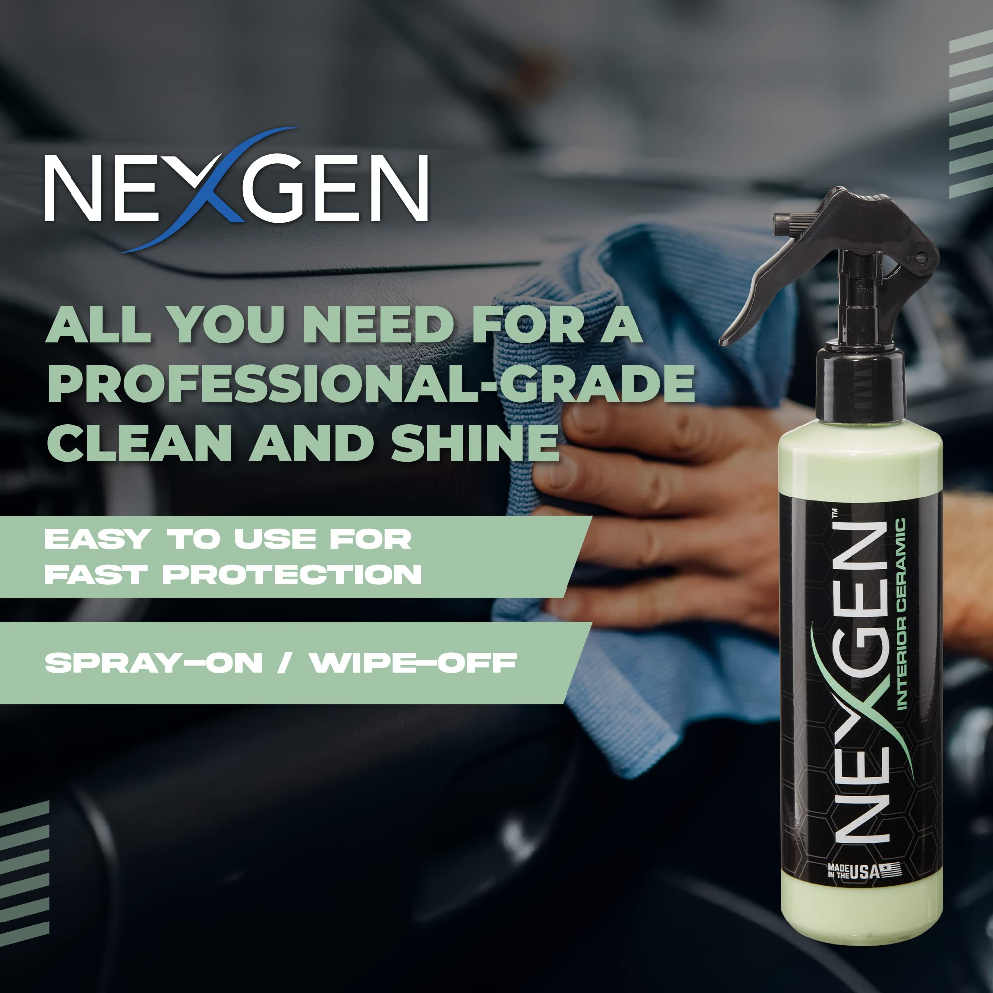 Nexgen Interior Ceramic Spray — Ultimate Interior Protection — Spray-on and Wipe-Off Ceramic Coating for Hard Interior Surfaces (16 oz)