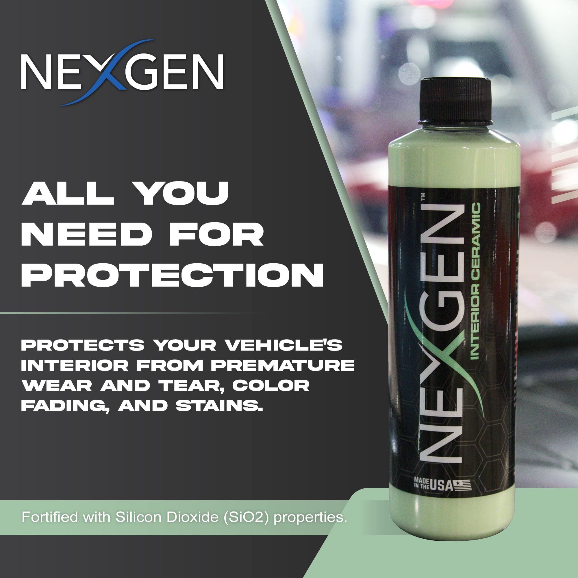 Nexgen Interior Ceramic Spray — Ultimate Interior Protection — Spray-on and Wipe-Off Ceramic Coating for Hard Interior Surfaces (16 oz)