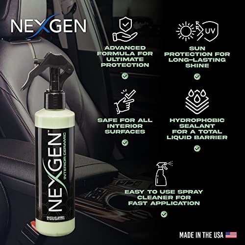 Nexgen Interior Ceramic Spray — Ultimate Interior Protection — Spray-on and Wipe-Off Ceramic Coating for Hard Interior Surfaces (8 oz)