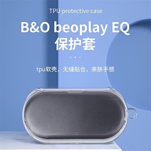 2 Pack DAYJOY Soft TPU Clear case Compatible with B&O Beoplay EQ TWS, Portable Protective Shockproof Case Cover Skin Sleeve with Key Chain for Bang&Olufsen B&O Beoplay EQ(Transparent)