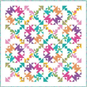 me and my sister designs petal power whirlwind quilt kit moda fabrics kit22410, assorted