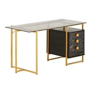 techni mobili computer desk with storage, one size, gold