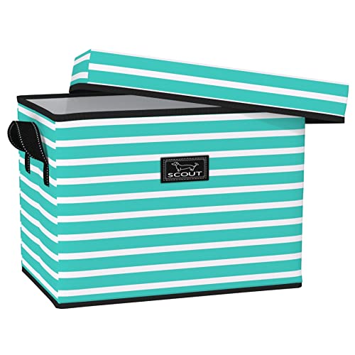 SCOUT Rump Roost MED - Medium Lidded Storage Bin with Handles, Collapsible, Stackable, Doubles as Seat or Table, Holds 80 Lbs