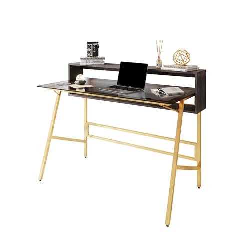 Techni Mobili Home Office, Gold Writing Desk, ONE Size