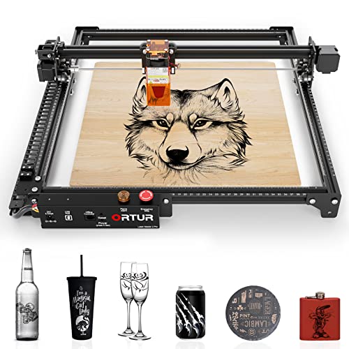 ORTUR 24V Laser Engraver 2 Pro-S2-LF, Laser Machine 5.5W Output Power, Laser Cutter for Metal and Wood 400 * 400mm (with Air Assist Nozzle)