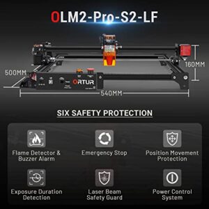 ORTUR 24V Laser Engraver 2 Pro-S2-LF, Laser Machine 5.5W Output Power, Laser Cutter for Metal and Wood 400 * 400mm (with Air Assist Nozzle)