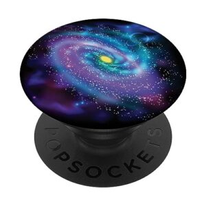 galaxy nebula space universe stars cosmos purple blue popsockets standard popgrip