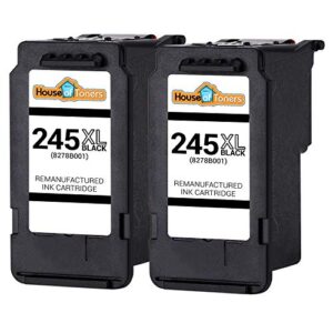 Houseoftoners Remanufactured Replacement for Canon Pg-245XL Black Ink Cartridge, High Yield 245xl Ink Cartridge for PIXMA Mg2520 Mg2522 Mg2525 Mg2920 Mx492 Tr4520 Ts202 Ts3122 IP2820-2 Pack (Black)