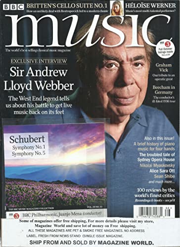 BBC Music Magazine, Exclusive Interview: Sir Andrew Lloyd Wsbber * October, 2021 * Vol, 29 * Issue # 13 * Free cd Included.( PLEASE NOTE: ALL THESE MAGAZINES ARE PETS & SMOKE FREE. NO ADDRESS LABEL, FRESH STRAIGHT FROM NEWSSTAND. (SINGLE ISSUE MAGAZINE)