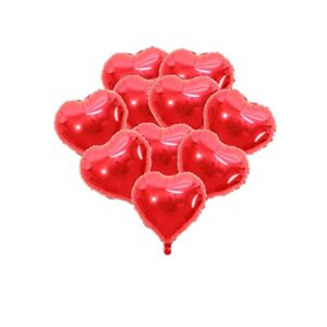 avmbc red heart balloons love heart shape foil balloons for valentine days wedding birthday baby shower party decoration 10 pcs