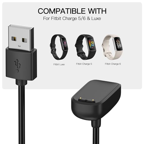 AWINNER 2 Pack Compatible for Fitbit Charge 6/Charge 5/Luxe Smartwatch Cable Charger