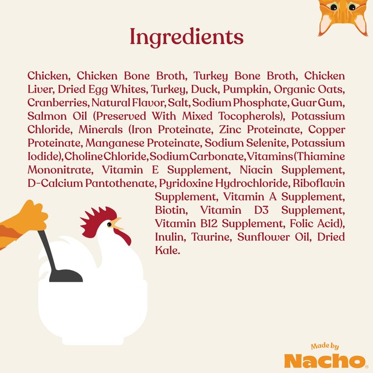 Made by Nacho Wet Cat Food, Cuts in Gravy, Cage-Free Chicken Recipe with Bone Broth for Extra Hydration, (24) 3 oz. Pouches