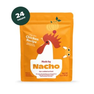 Made by Nacho Wet Cat Food, Cuts in Gravy, Cage-Free Chicken Recipe with Bone Broth for Extra Hydration, (24) 3 oz. Pouches