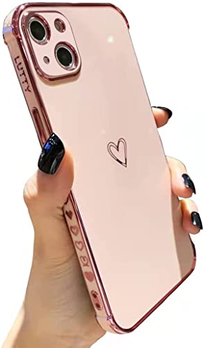 LUTTY Compatible with iPhone 13 Case Cute, Soft Tup Phone Cases for Women, [Full Reinforced Camera Protection] & [Raised Corners Bumper] Cover for 13 (6.1 Inch) -Candy Pink