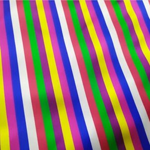 saekdong multi-color striped fabric by the yard for korean hanbok sewing diy crafting fashion design, blue, white, red, green, purple, yellow, pink, (35 x 35 inches)