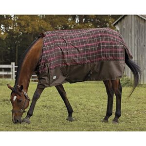 rider's international by dover saddlery plaid medium-weight turnout blanket, size 84, mahogany rose