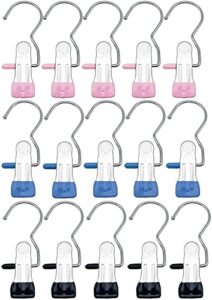 15 pcs laundry hanging hooks set, stainless steel hanging hold clips portable stainless steel home travel hangers clips