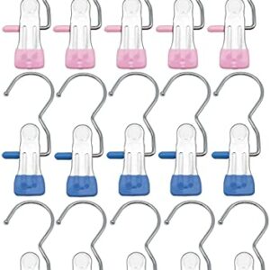 15 Pcs Laundry Hanging Hooks Set, Stainless Steel Hanging Hold Clips Portable Stainless Steel Home Travel Hangers Clips