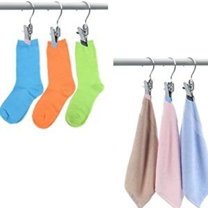 15 Pcs Laundry Hanging Hooks Set, Stainless Steel Hanging Hold Clips Portable Stainless Steel Home Travel Hangers Clips