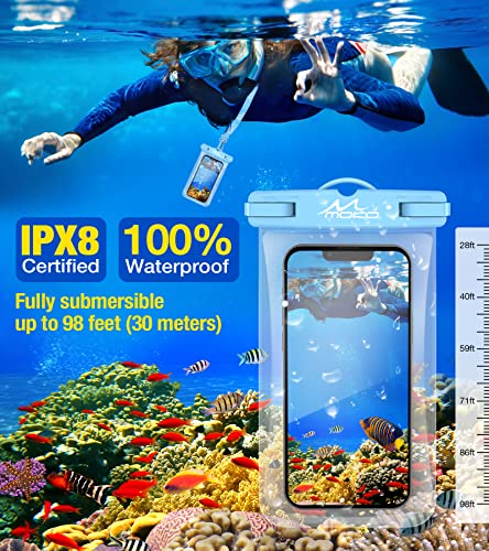 MoKo Universal Waterproof Phone Pouch 6Pack, IPX8 Phone Case Dry Bag Compatible with iPhone 14 13 12 11 Pro Max, XS Max/XR/SE 3, Galaxy S21 Ultra, Note 10 Plus/20 Ultra