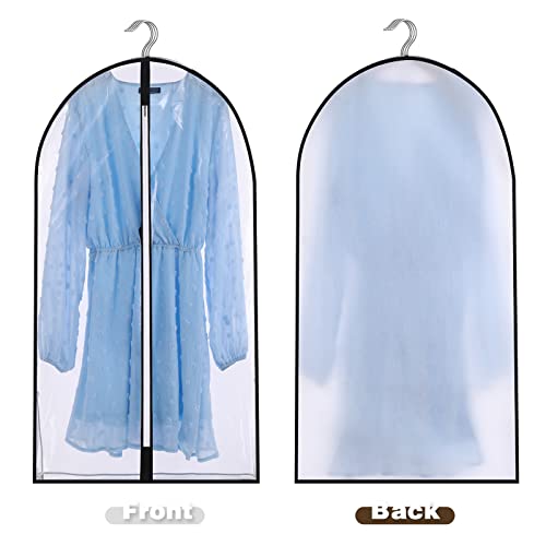 40" Garment Bags, 4" Gusseted Suit Cloth Bags for Hanging Clothes Closet Storage Travel for Coats Sweaters Shirts Suits Dress Costumes