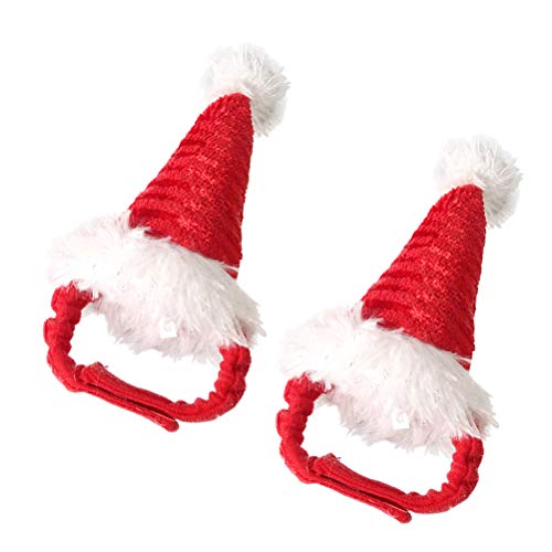 balacoo 2Pcs Christmas Hat Christmas Costume Outfits Headwear Hair Grooming Accessories for Dog Cat Pet Hamster Christmas pet Supplies