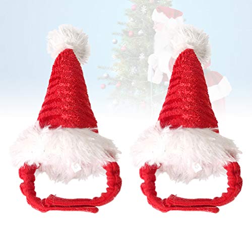 balacoo 2Pcs Christmas Hat Christmas Costume Outfits Headwear Hair Grooming Accessories for Dog Cat Pet Hamster Christmas pet Supplies