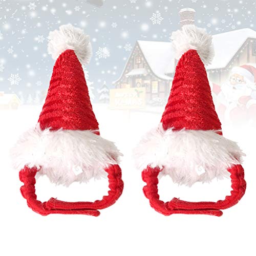 balacoo 2Pcs Christmas Hat Christmas Costume Outfits Headwear Hair Grooming Accessories for Dog Cat Pet Hamster Christmas pet Supplies