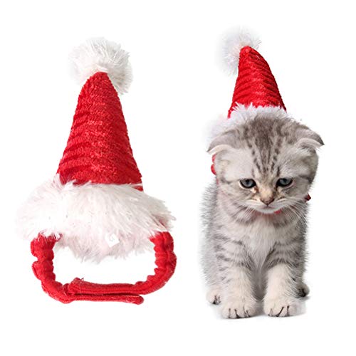 balacoo 2Pcs Christmas Hat Christmas Costume Outfits Headwear Hair Grooming Accessories for Dog Cat Pet Hamster Christmas pet Supplies