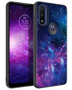 bentoben compatible with moto g pure case, slim fit glow in the dark soft flexible bumper protective anti scratch non-slip cases cover for motorola moto g pure (2021) 6.5 inch, nebula/galaxy design