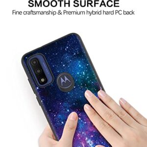 BENTOBEN Compatible with Moto G Pure Case, Slim Fit Glow in The Dark Soft Flexible Bumper Protective Anti Scratch Non-Slip Cases Cover for Motorola Moto G Pure (2021) 6.5 Inch, Nebula/Galaxy Design